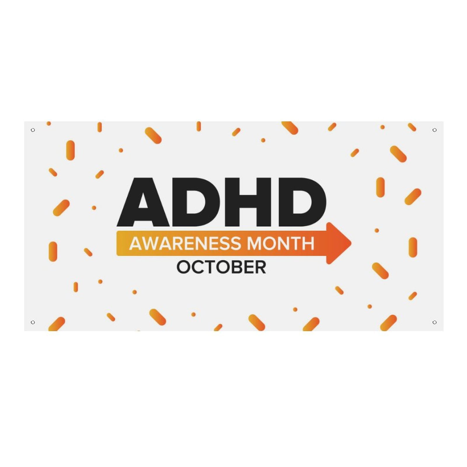 ADHD Awareness Month Banners Flag Hanging Backdrop Sign Wall Decoration ...