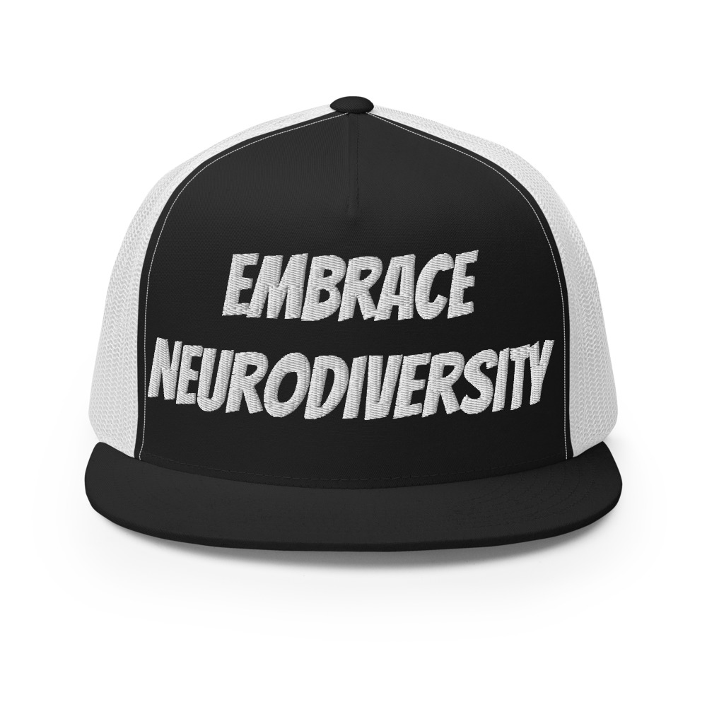 ADHD Awareness Month Orange Ribbon Embroidered Trucker Cap, Embrace ...