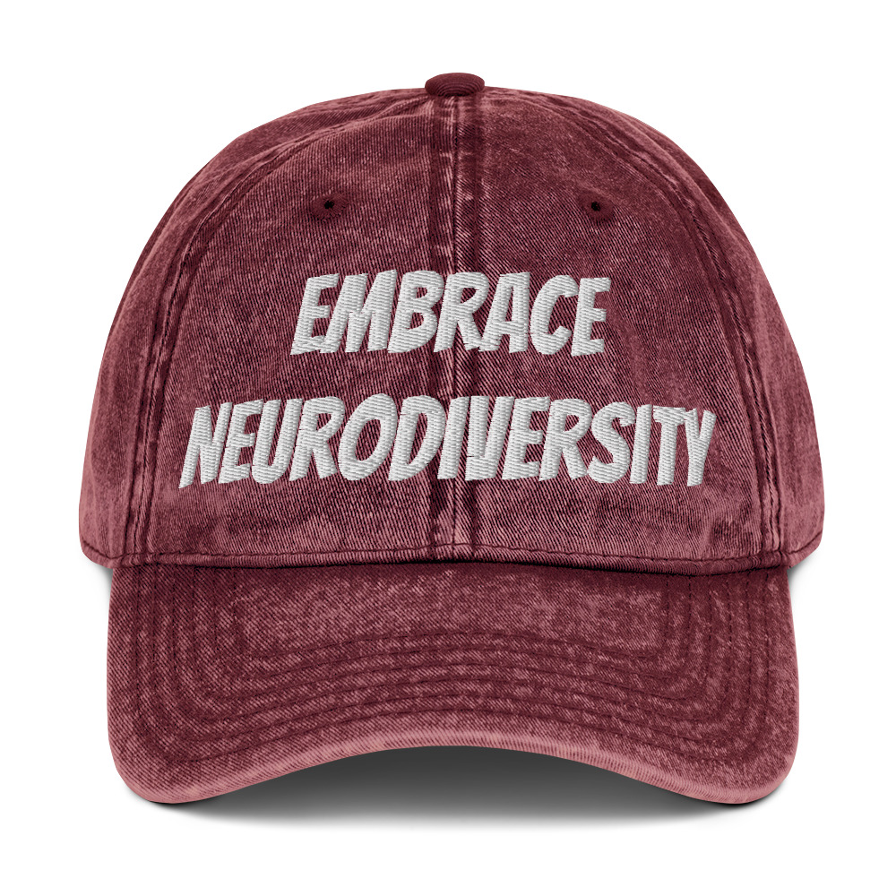 ADHD Awareness Month Orange Ribbon Embroidered Vintage Cap, Embrace ...