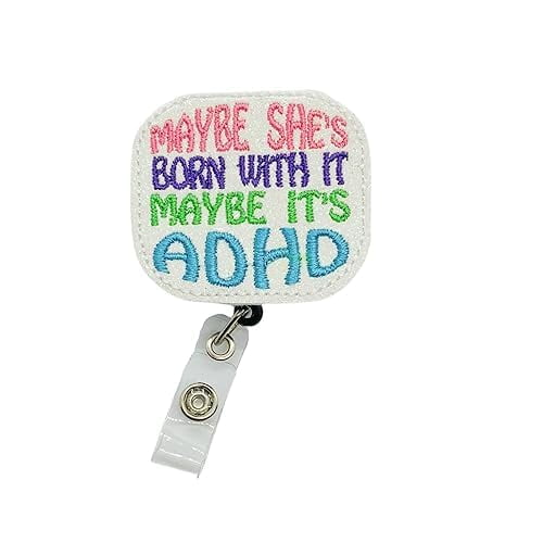 ADHD Badge Reel, Retractable Healthcare ID Holder, Funny Work Name Tag ...