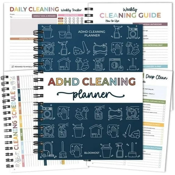 ADHD Cleaning Planne 2026, Daily Weekly Monthly Yearly Household ...