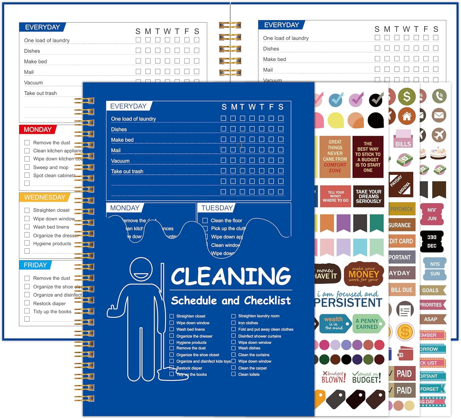 ADHD Cleaning Planner, Cleaning Schedule and Checklist, Undated Daily ...