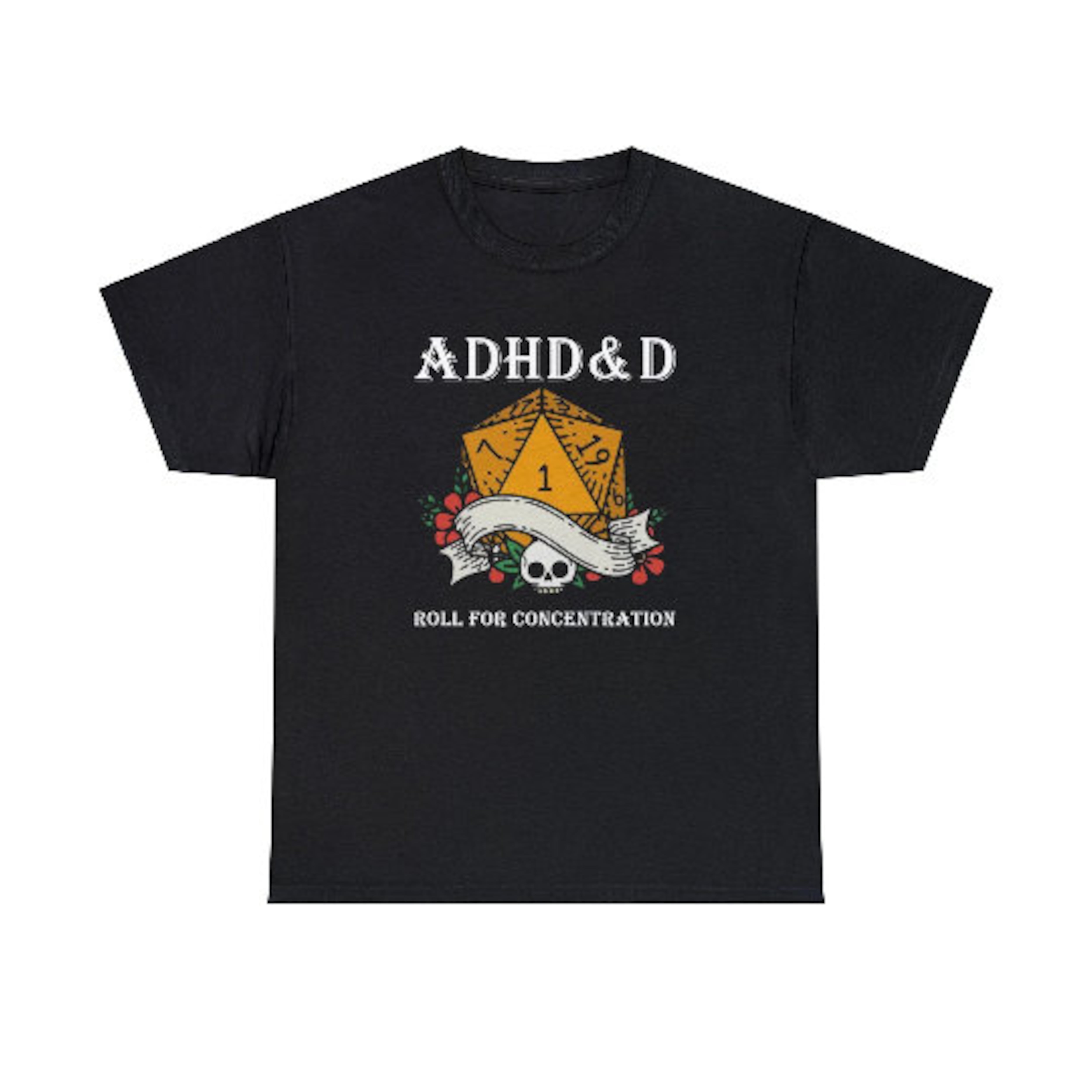 ADHD&D Roll For Concentration Vintage Funny Meme shirt - Walmart.com
