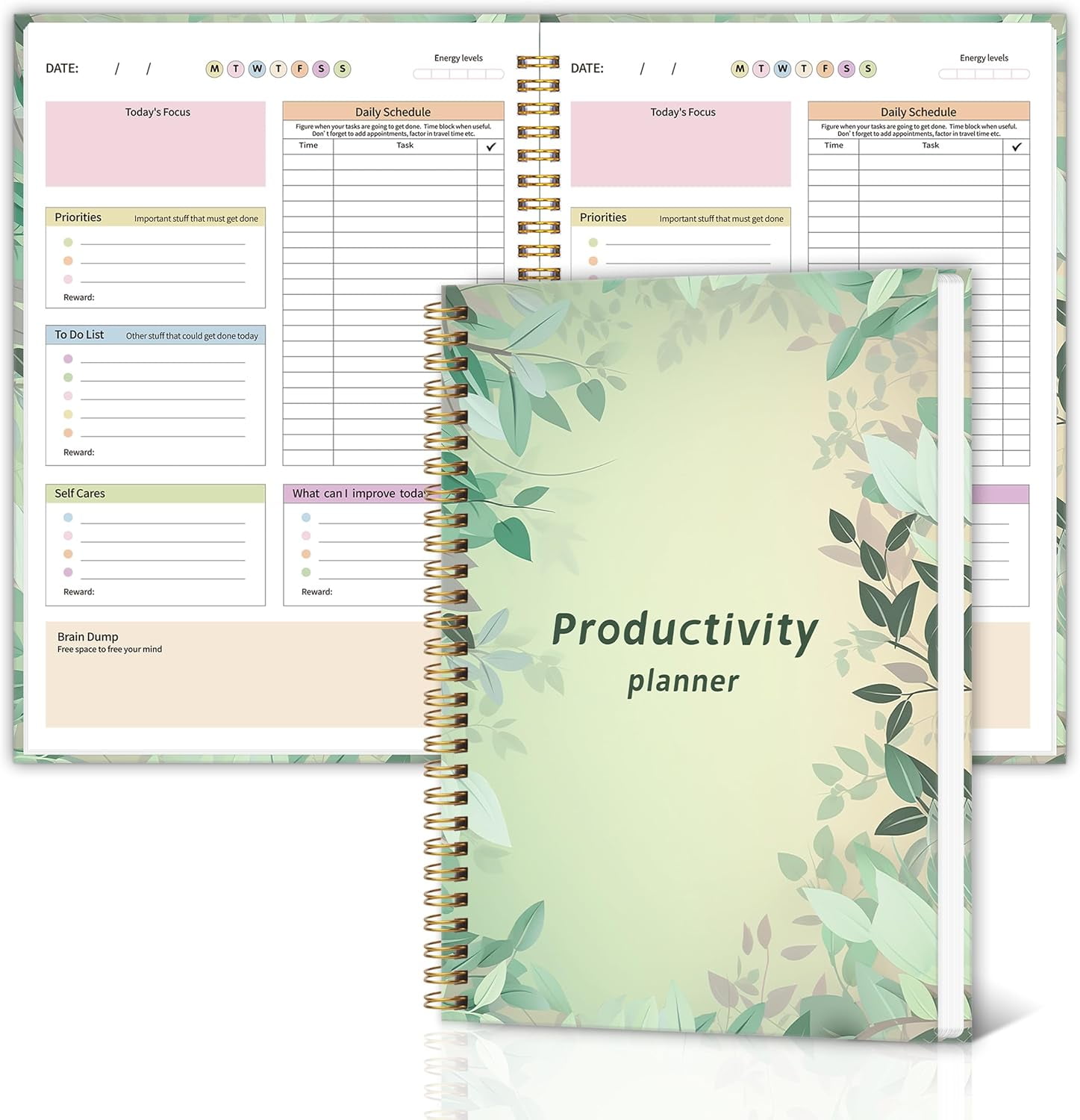 ADHD Daily Planner with Hardcover for Men & Women ,Productivity Planner ...