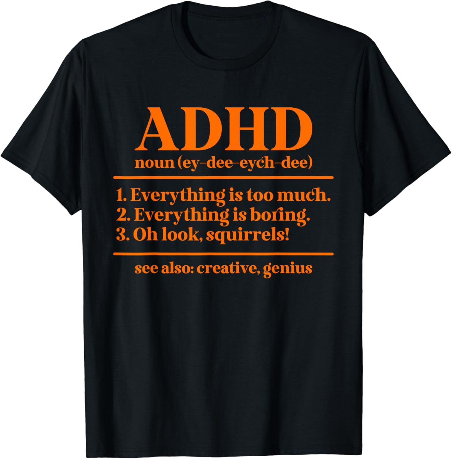 ADHD Definition ADHD Awareness Month ADHD Warrior T-Shirt - Walmart.com