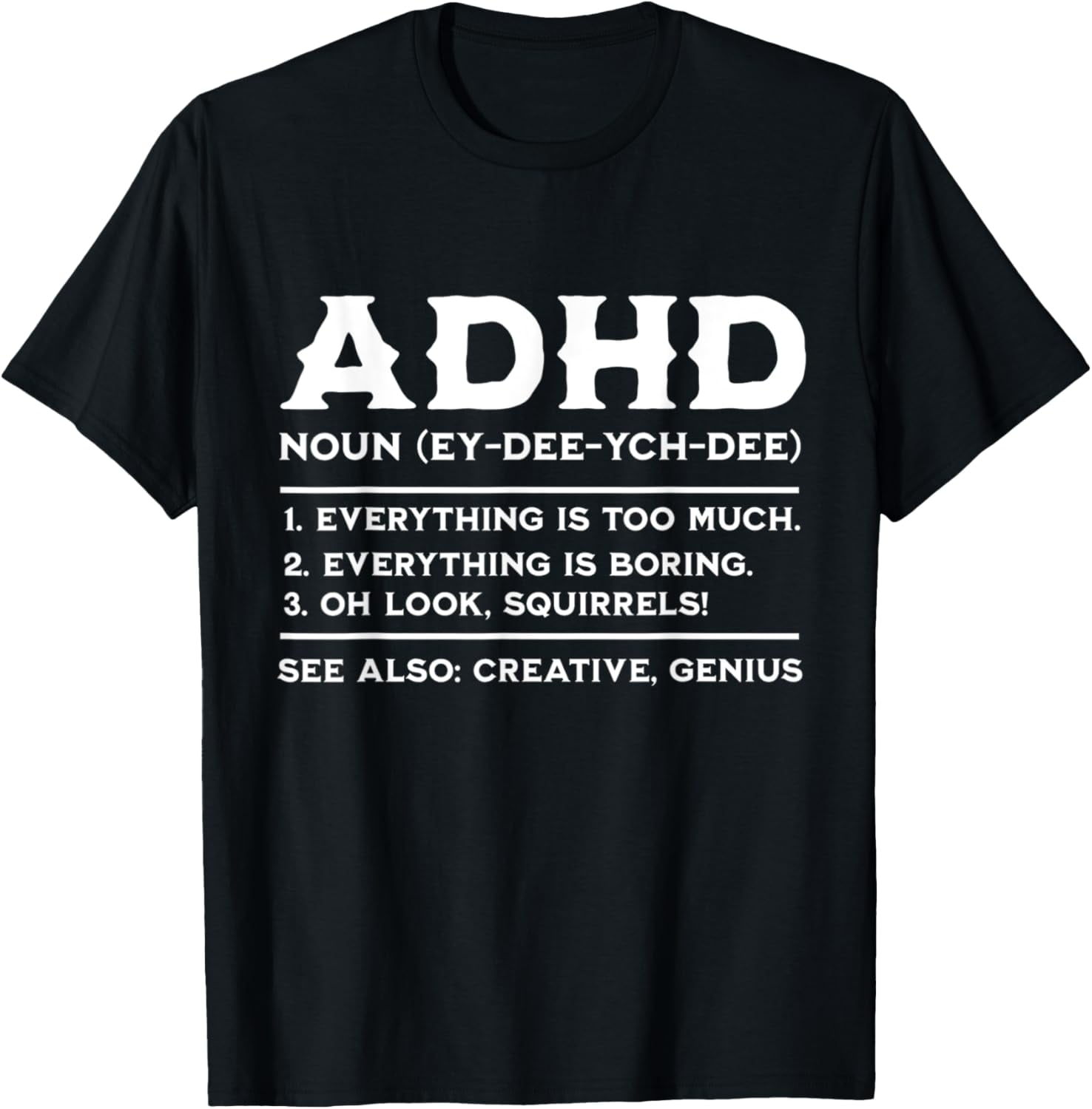 ADHD Definition ADHD Awareness Month ADHD Warrior T-Shirt - Walmart.com