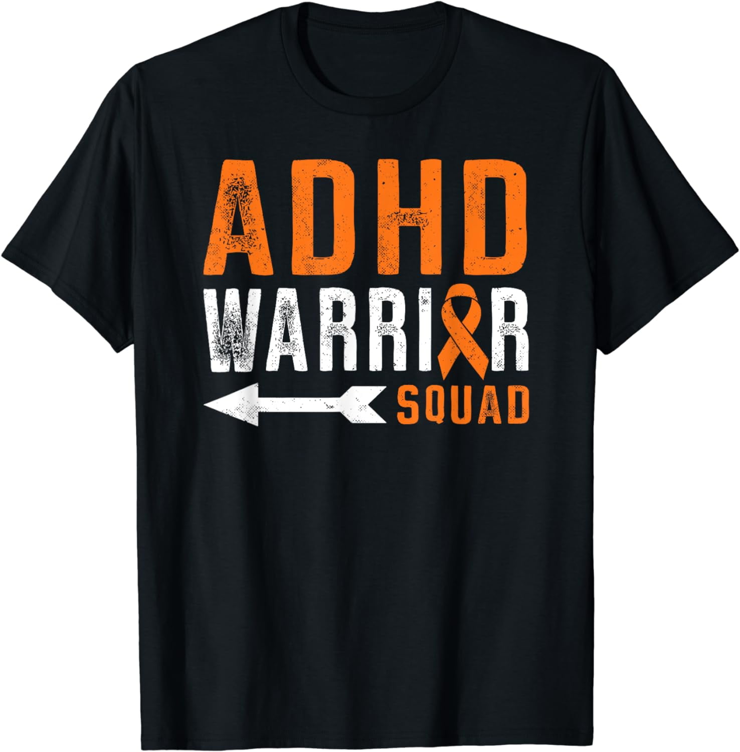 ADHD Warrior Squad Family Child Kids Orange Ribbon Awareness T-Shirt ...