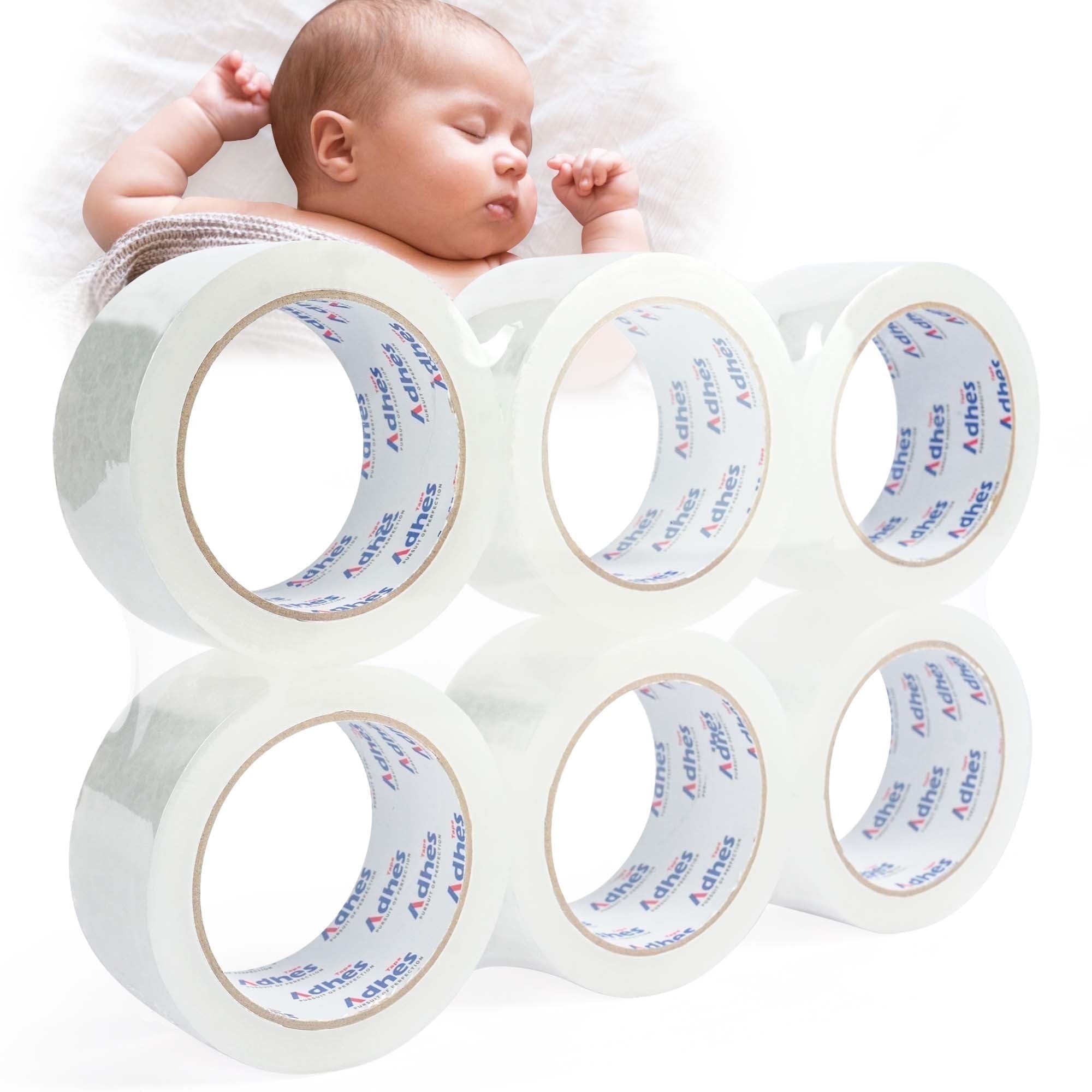 ADHES 6-Pack Clear Moving & Packing Tape, Low Noise, 1.88in x 55yd, 2 ...