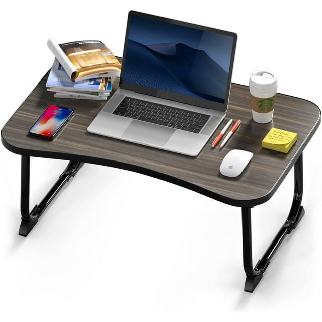 ADHINO 23.6-inch Folding Lap Desk, Portable Bed Tray for Laptop ...