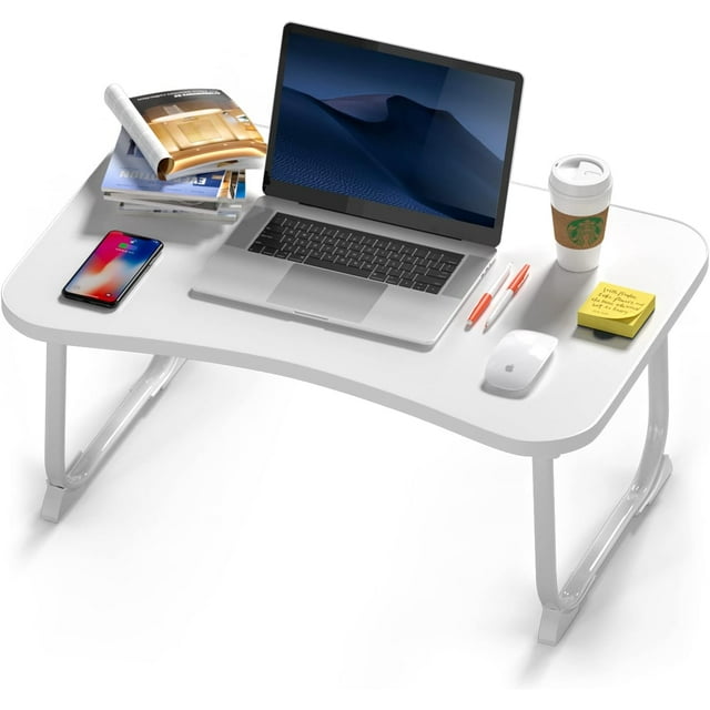 ADHINO Foldable Lap Desks for Laptop, 23.6-inch Portable Bed Tray Table ...