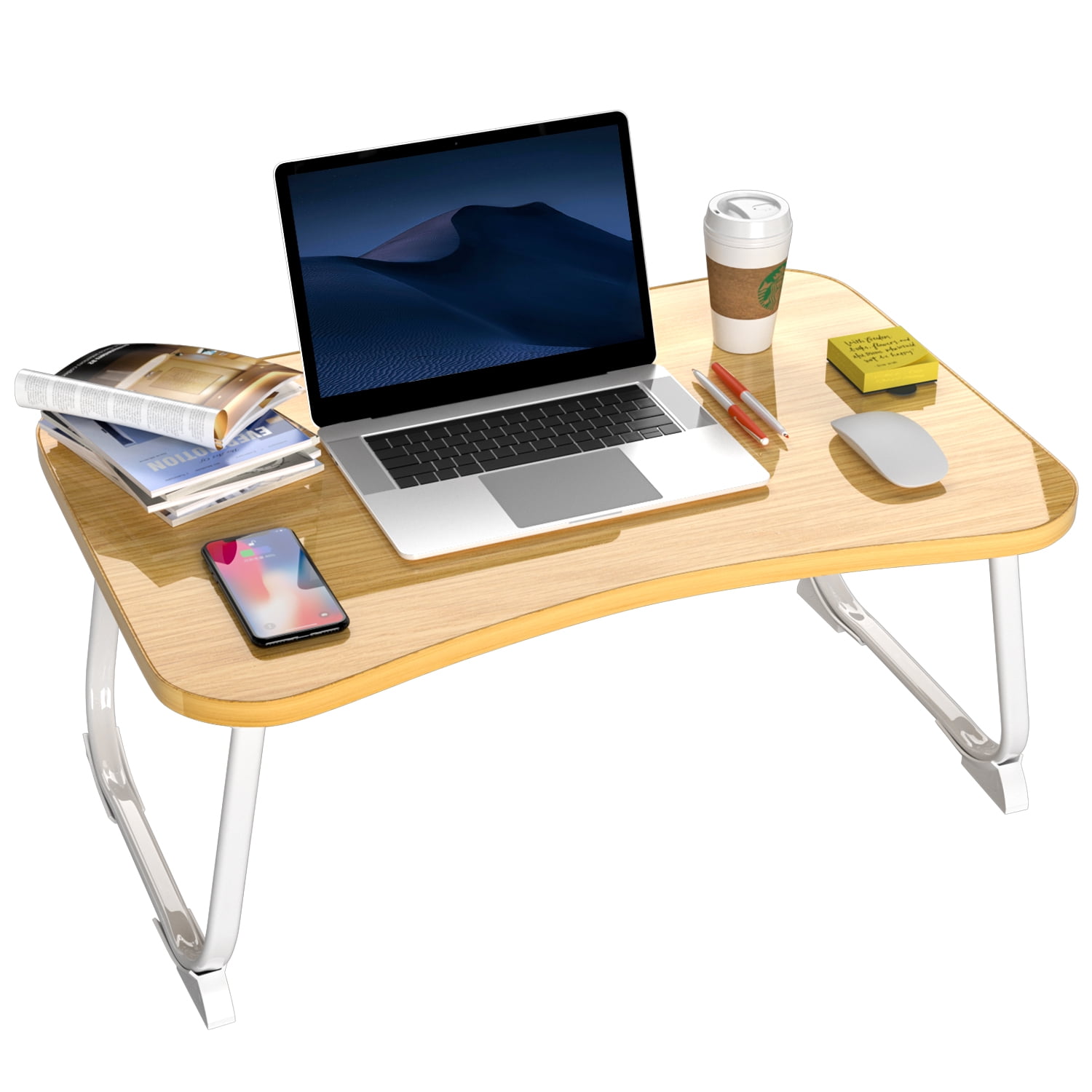 ADHINO Foldable Lap Desks for Laptop, 23.6-inch Portable Bed Tray Table ...