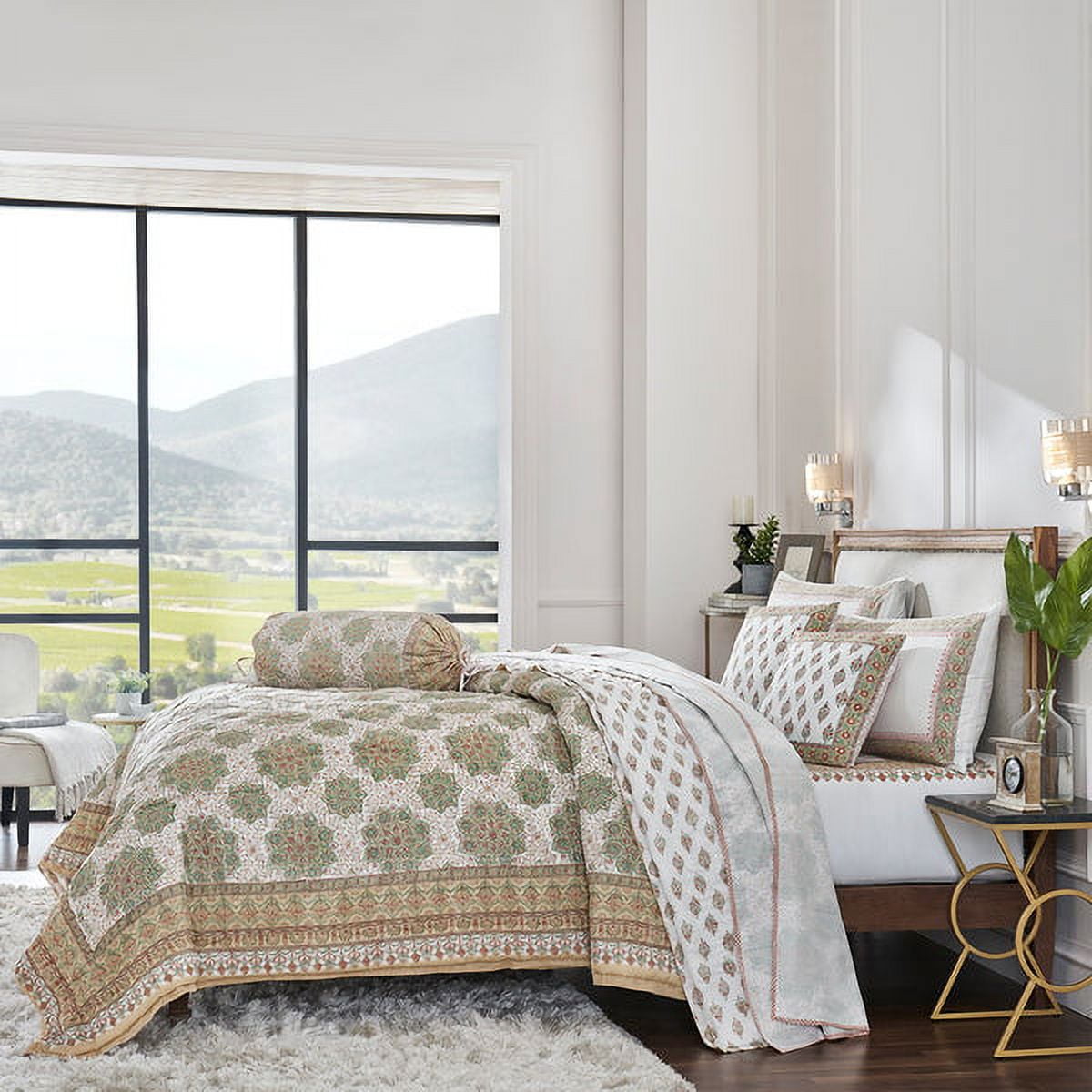 ADHISHREE BLOCK PRINT COTTON BEDDING SET (7 PIECE SET) - Walmart.com