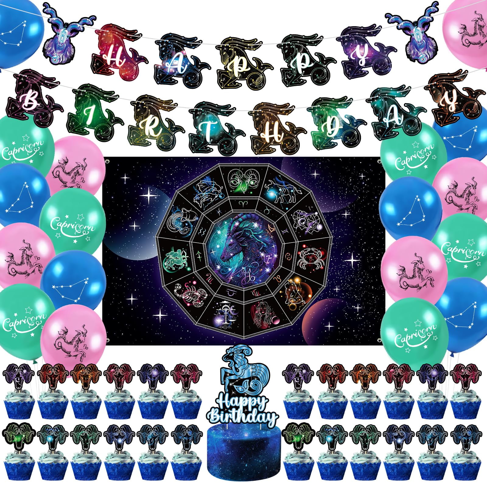 ADIANZI Zodiac Capricorn Party Decorations Zodiac Gifts Capricorn ...