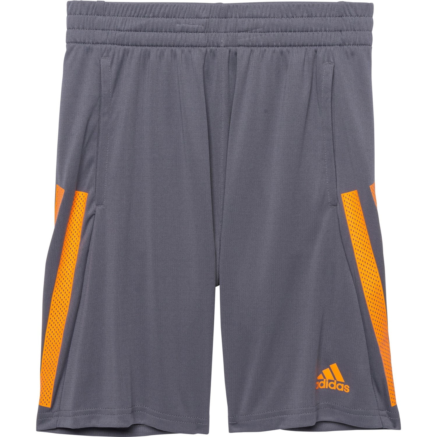 ADIDAS BOYS SHORTS - ORANGE BOLD GREY SZ MEDIUM 10 12 - SHORTS PANT ...