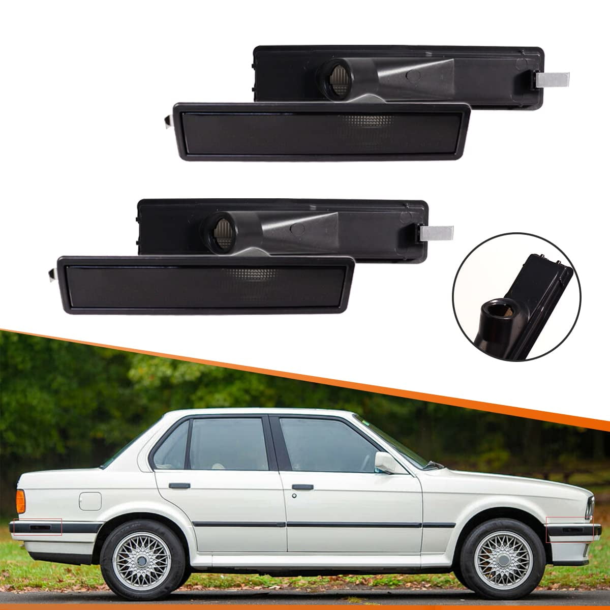 ADIIL 4PCS Front and CM31 Rear Bumper Sidemarkers Lamp Kit For 1884 ...