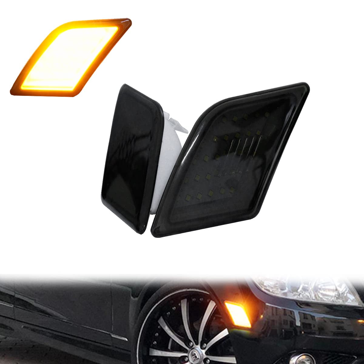 ADIIL Front Amber Full CI30 Led Side Marker Light for 08-11 Mercedes ...