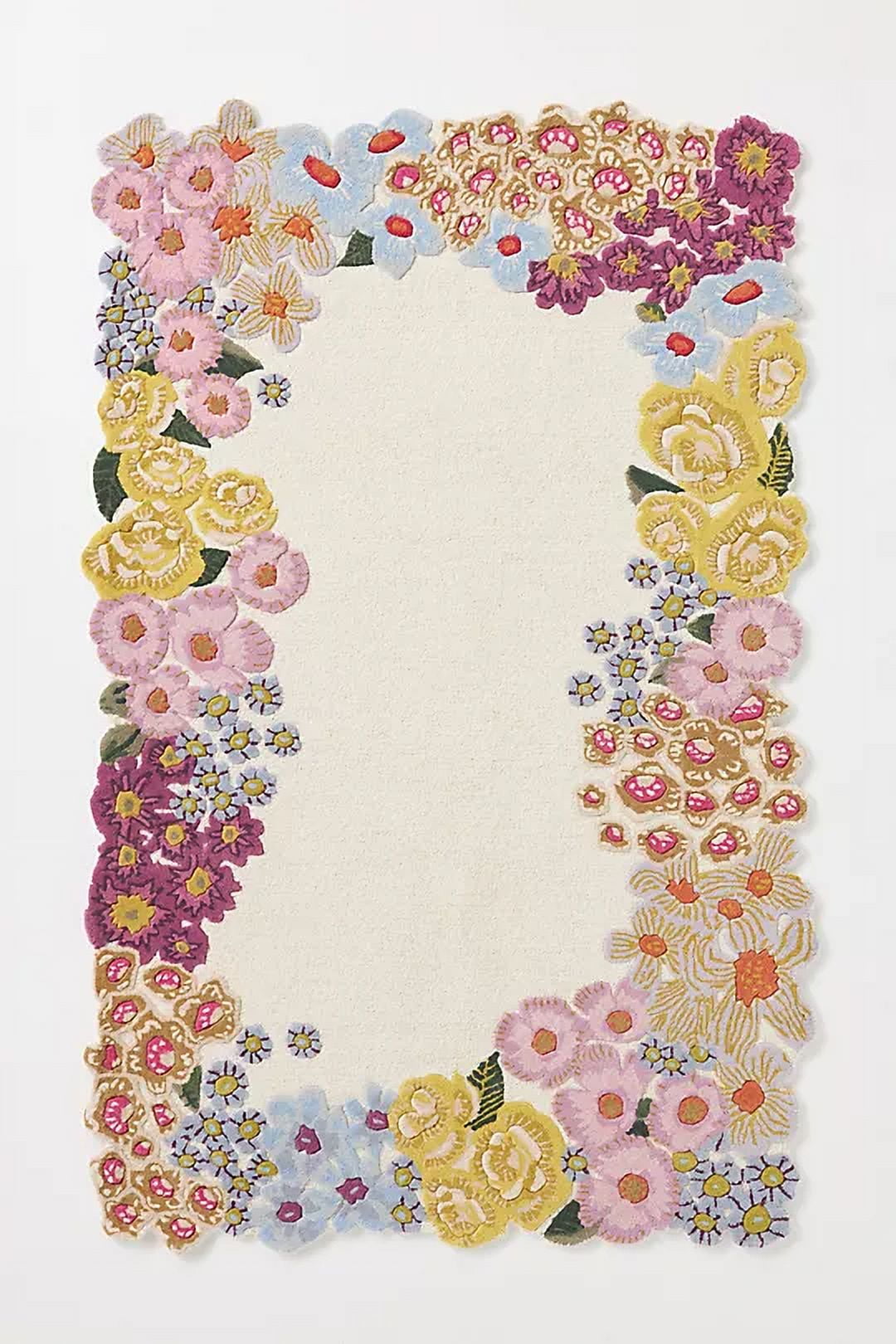 ADIL RUGS Hand-Tufted Josephine Wool Floral Area Rugs For Living Room ...