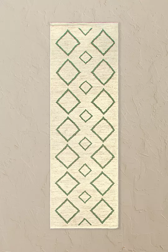 ADIL RUGS Jute Wool And Cotton Geometric Motifs Rhombus Runner Rugs For ...