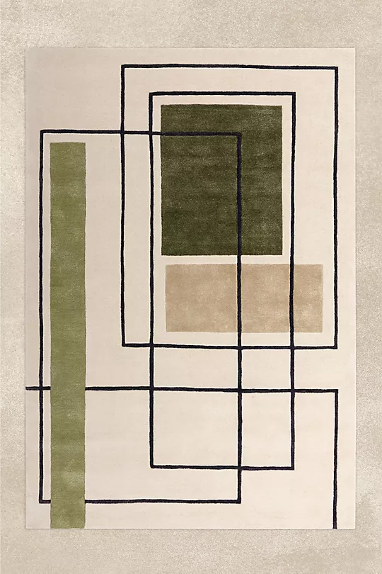 ADIL RUGS Reef Outline Hand-Tufted Wool Rug For Living Room Dining Room ...