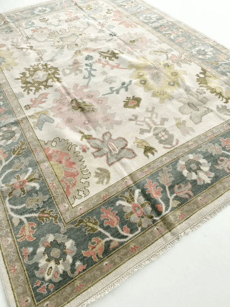 ADIL RUGS Wool Vintage Oushak Rug – Handcrafted Turkish Area Rug for ...