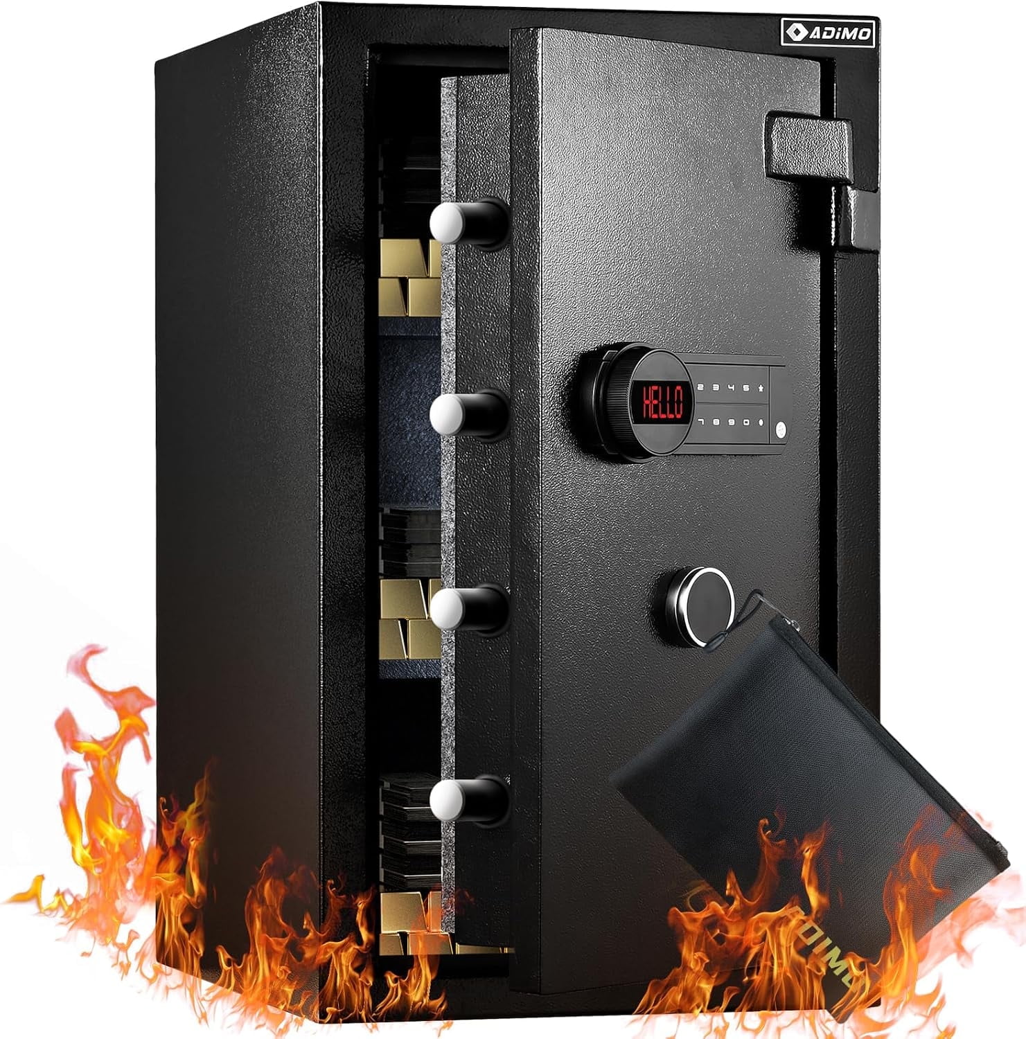 ADIMO 3.47Cub Large Safe Box, Heavy Duty Fireproof Safe for Home , Fire Proof Safe for Home ...