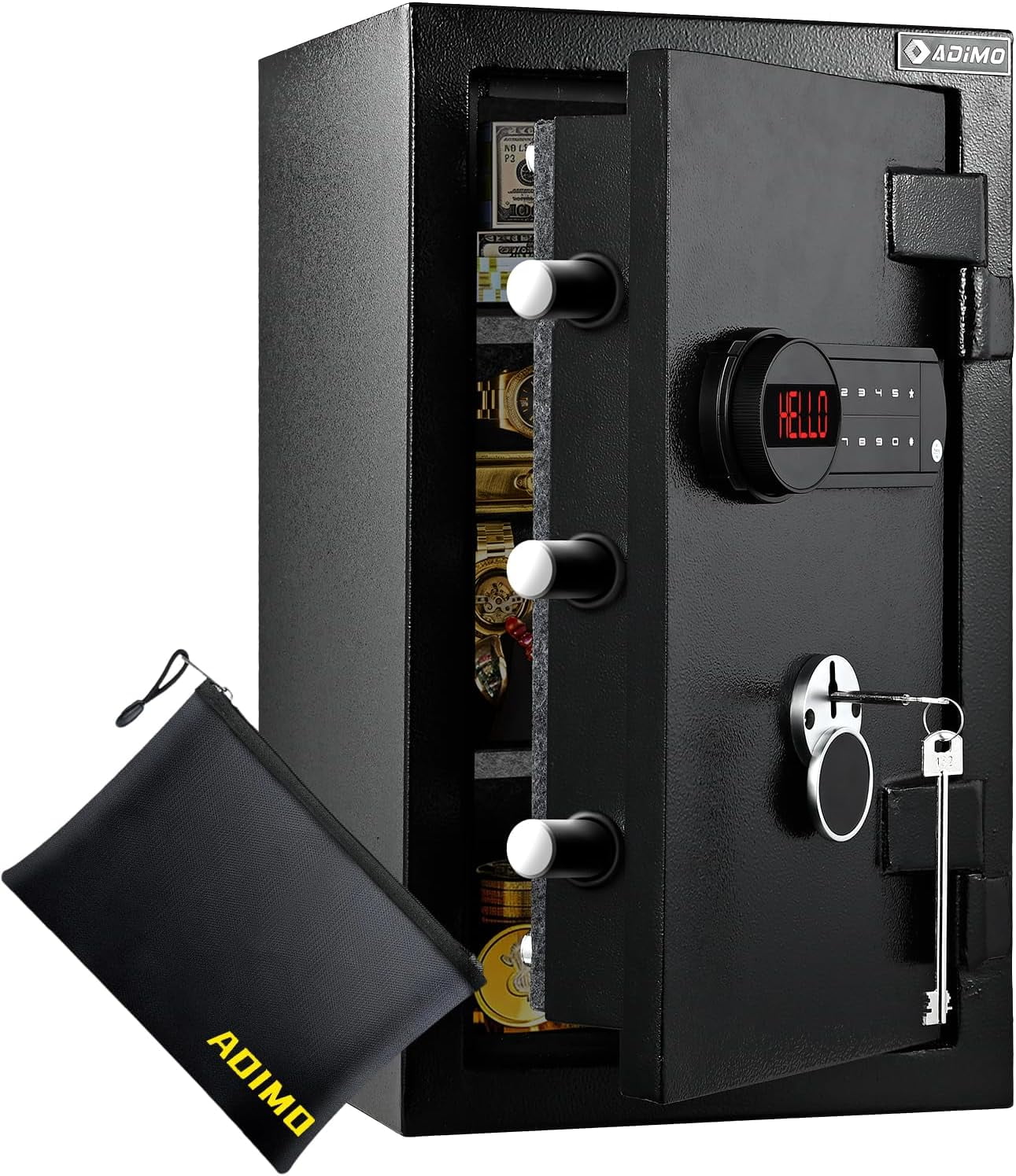 ADIMO Fireproof Safe Box, Large Heavy Duty Home Safe with Money ...