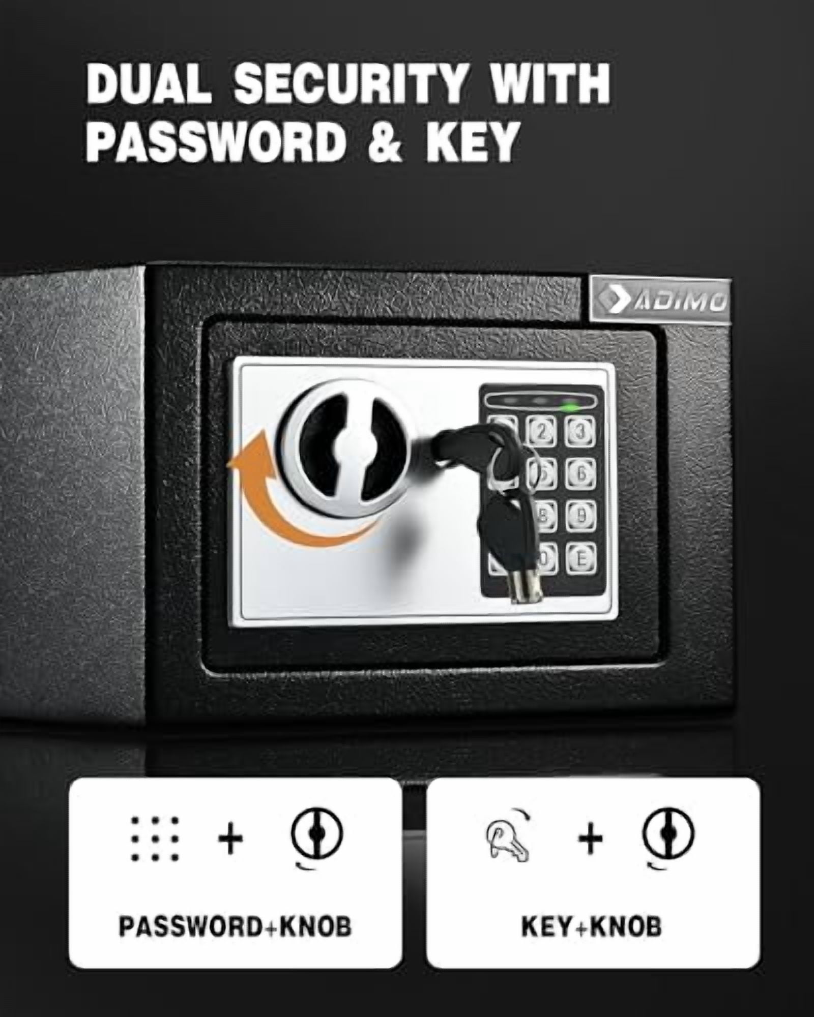 ADIMO Safe Box, Small Safe for College Dorm Room with Fireproof ...