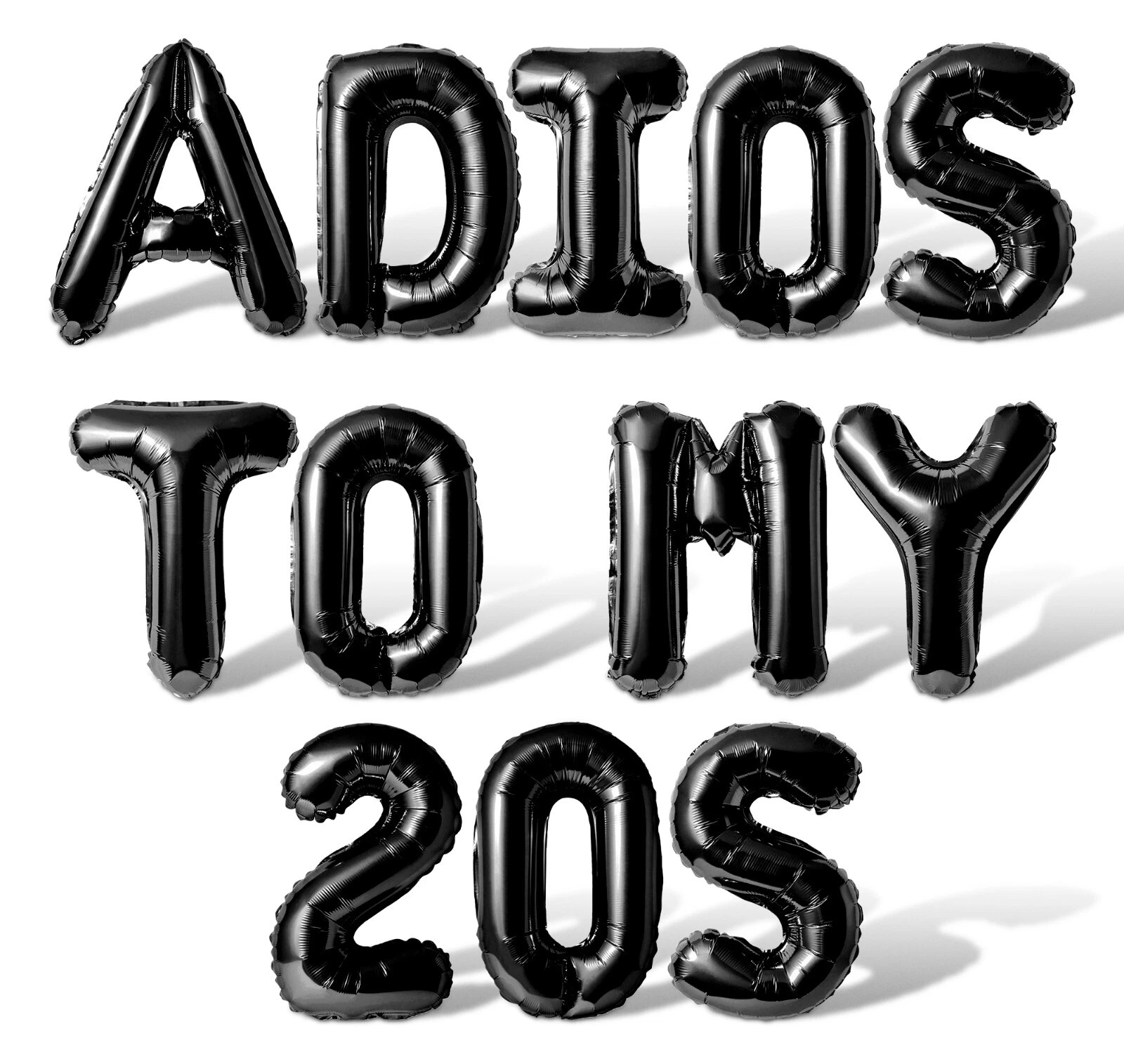 ADIOS TO MY 20S Letter Balloon Banner -10 Color Option- 30th Birthday ...