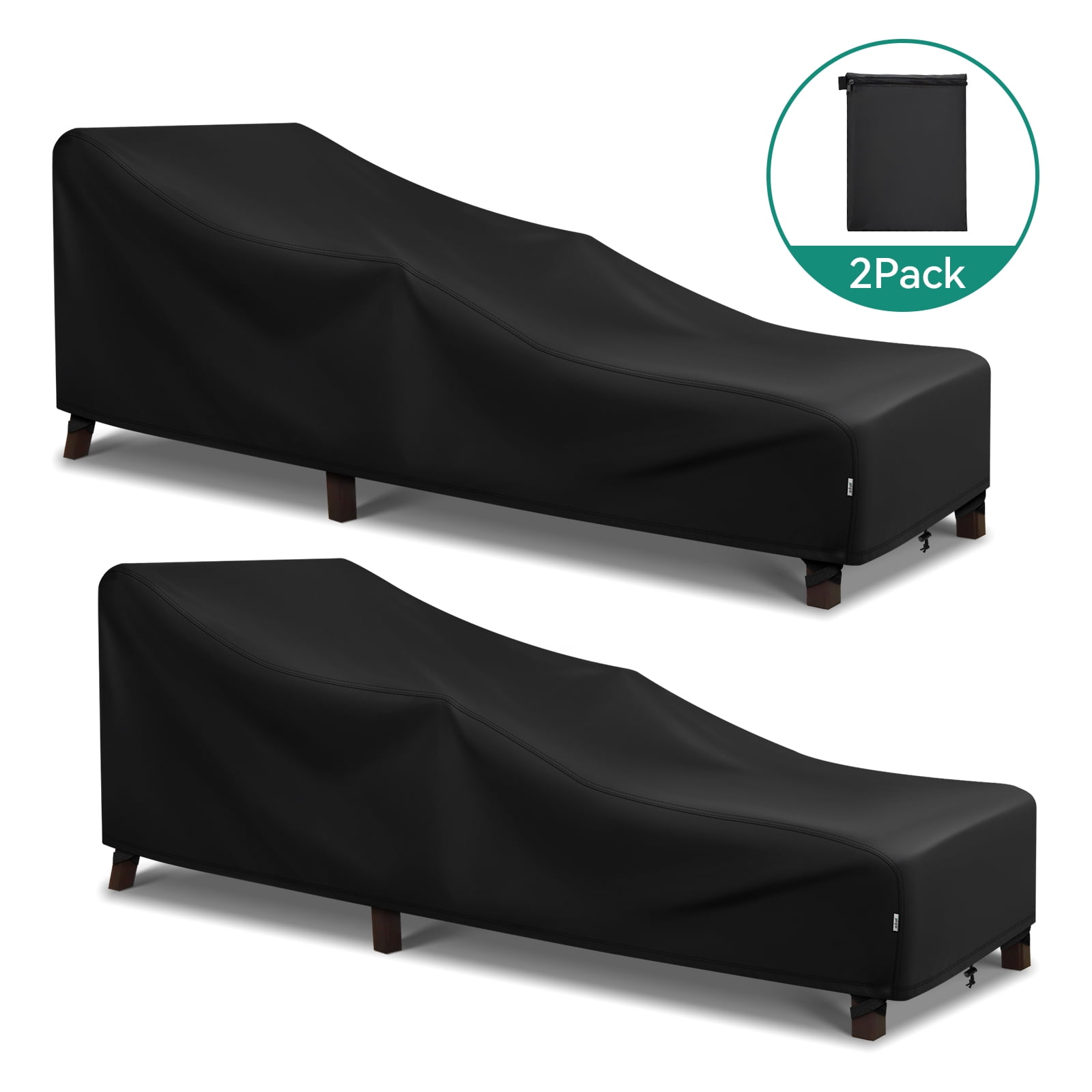 Adiqo Patio Lounge Chair Covers, Waterproof Outdoor Pool Chaise Lounge ...