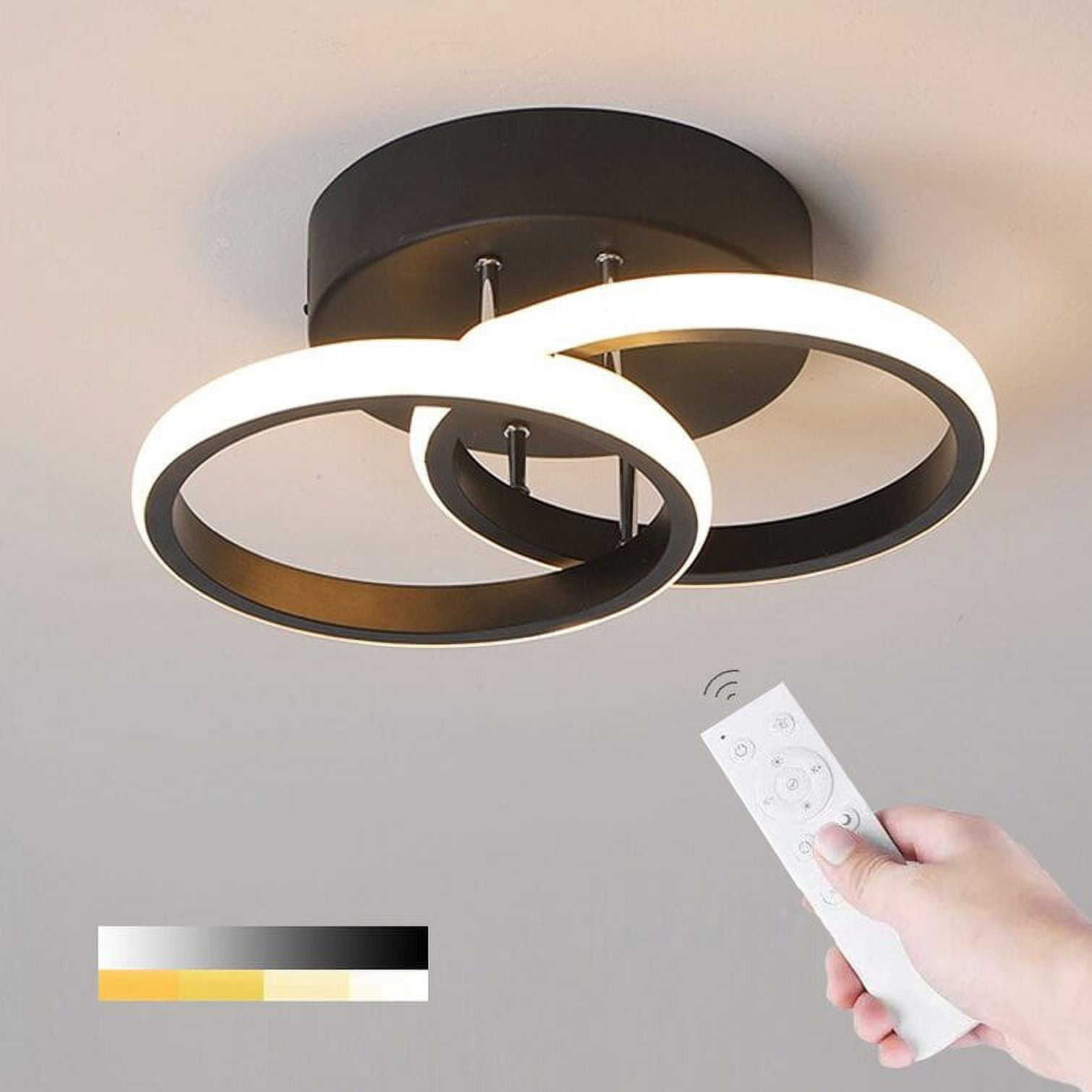 ADISUN 2 Rings Modern LED Flush Mount Ceiling Light Fixture, 3000K ...