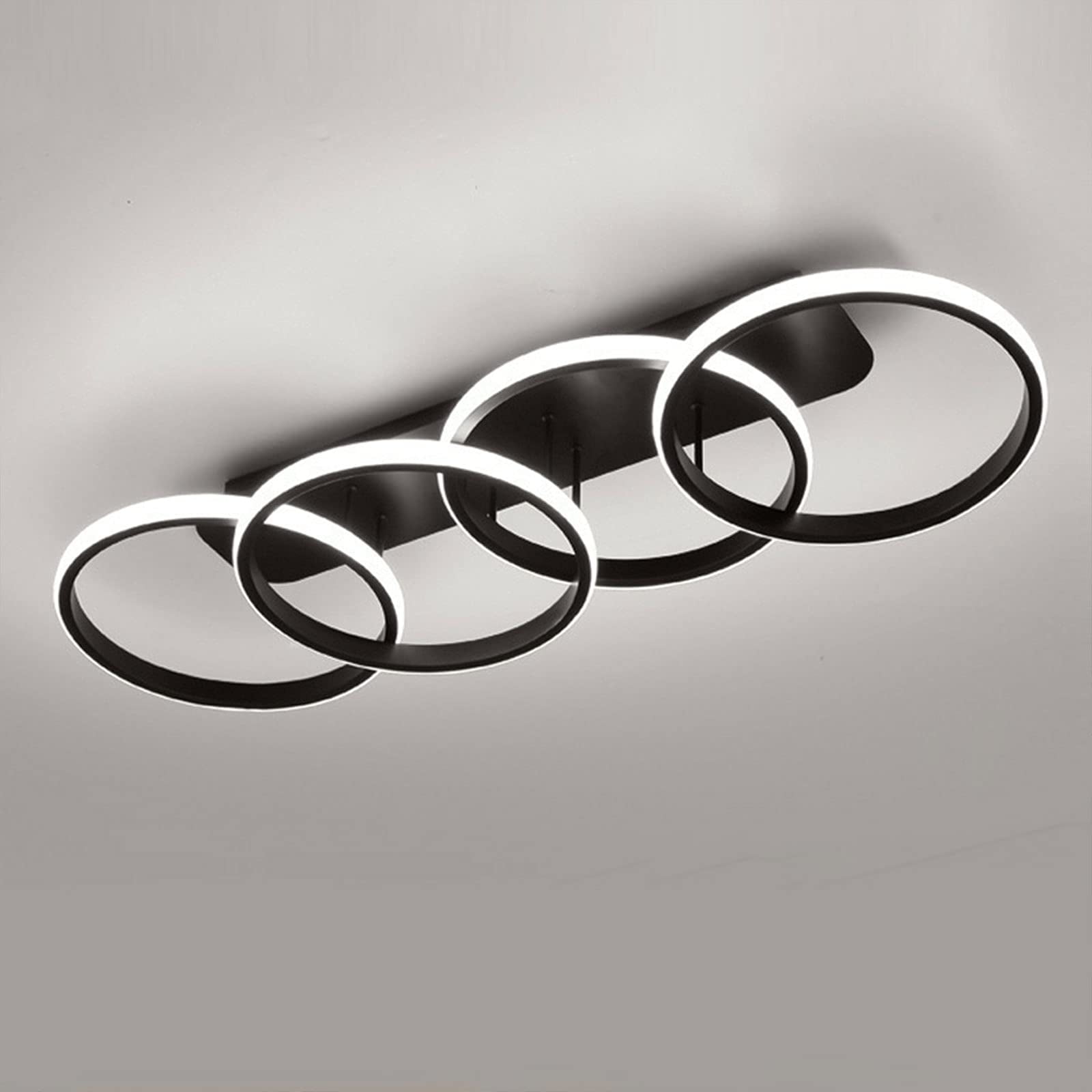 ADISUN LED Round Ceiling Light Fixtures 4 Rings Flush Mount Ceiling ...