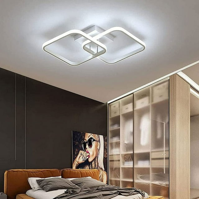 ADISUN Modern LED Flush Mount Ceiling Light, 2 Square Ceiling Lighting ...