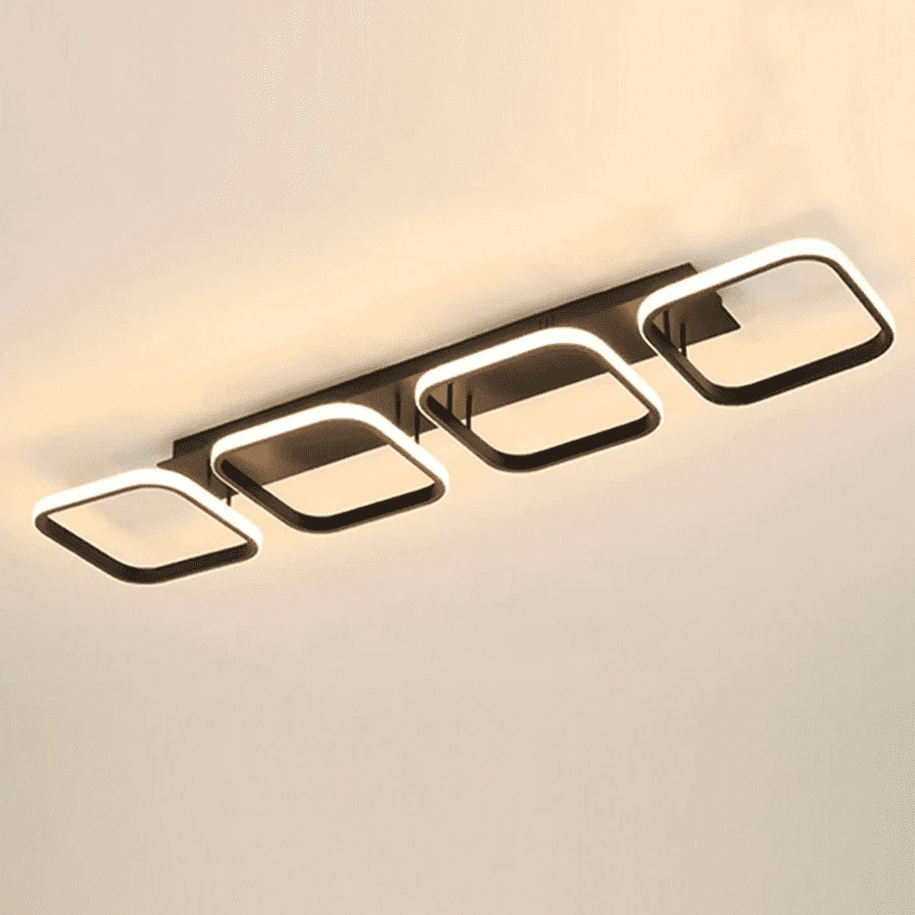ADISUN Modern LED Ceiling Light, 4 Square Flush Mount Chandelier, Warm ...