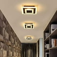 ADISUN Square Modern LED Ceiling Light, Warm White, 7W, Flush Mount, Black Frame, Acrylic Shade ...