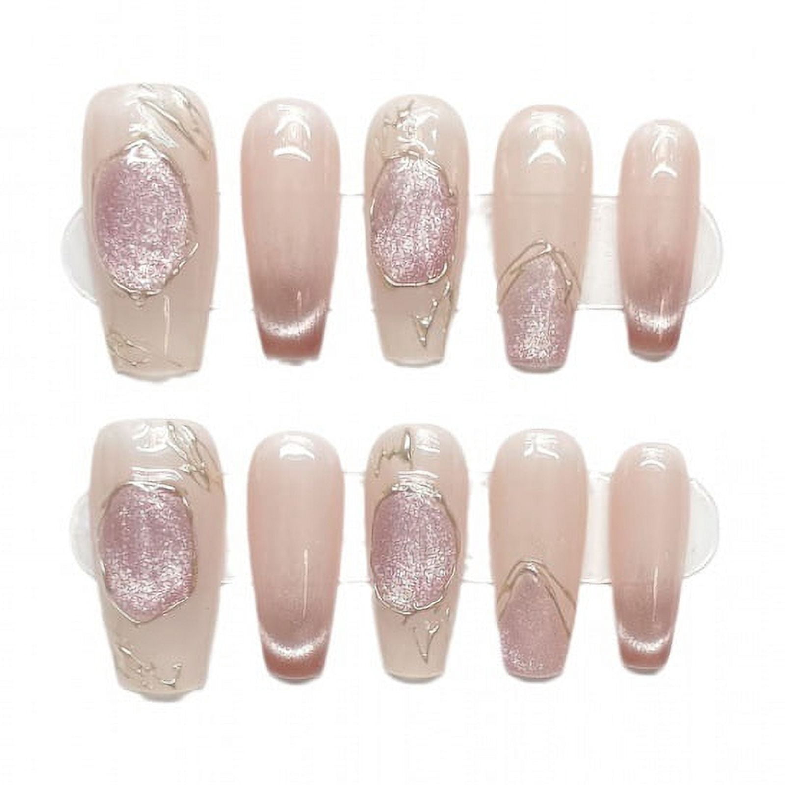ADITYSHOP - Handmade Magic Burst Prism Powder Press-On Nails Extra ...