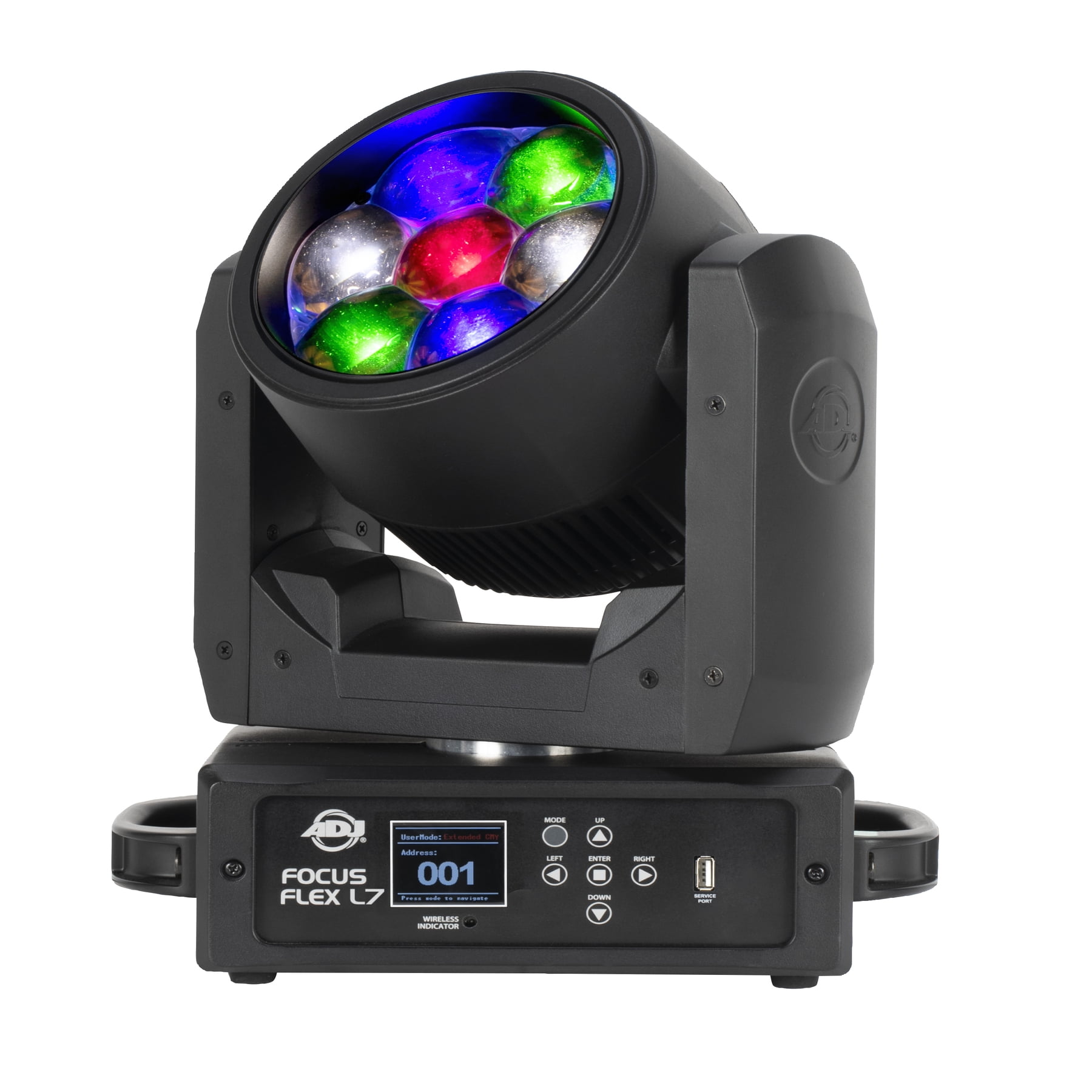 ADJ FOCUS-FLEX-L7 Moving Head Luminaire with 40W 4-in-1 RGBL Color ...