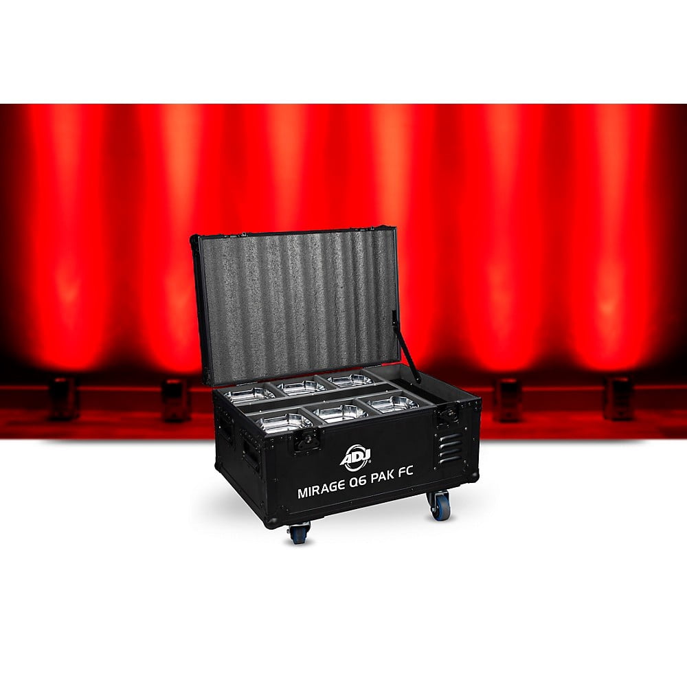 ADJ MIR600 Mirage Q6 Paks 6 Mirage Qip LED Case with Wired Digital ...