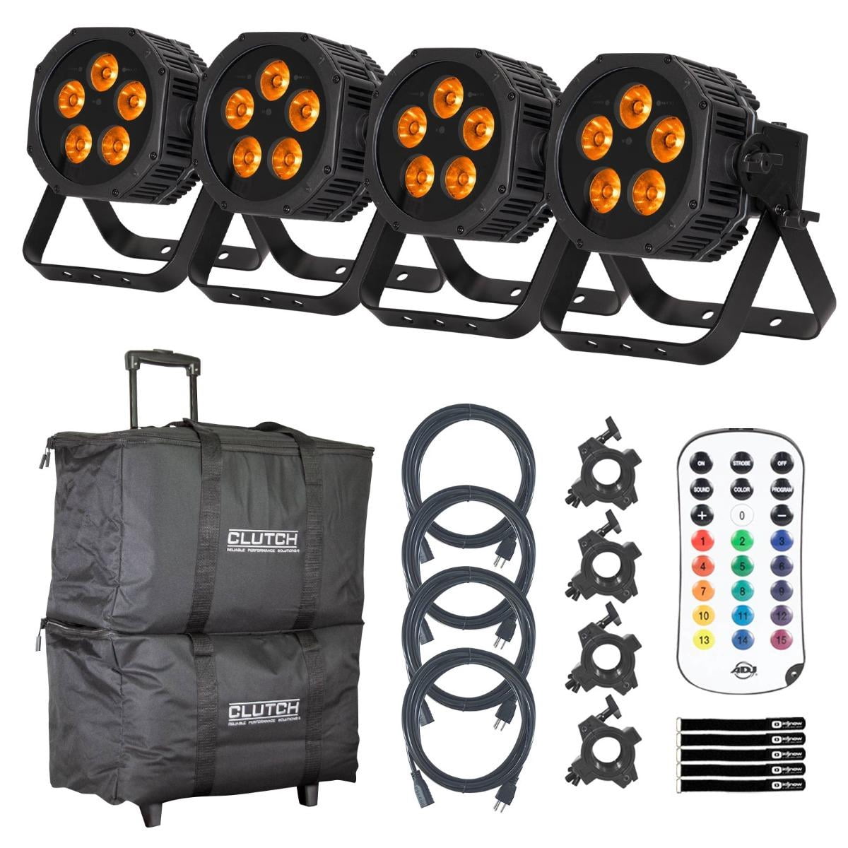 ADJ Mirage Par H IP IP65-Rated Battery-Powered RGBAL+UV LED Par 4-Pack ...