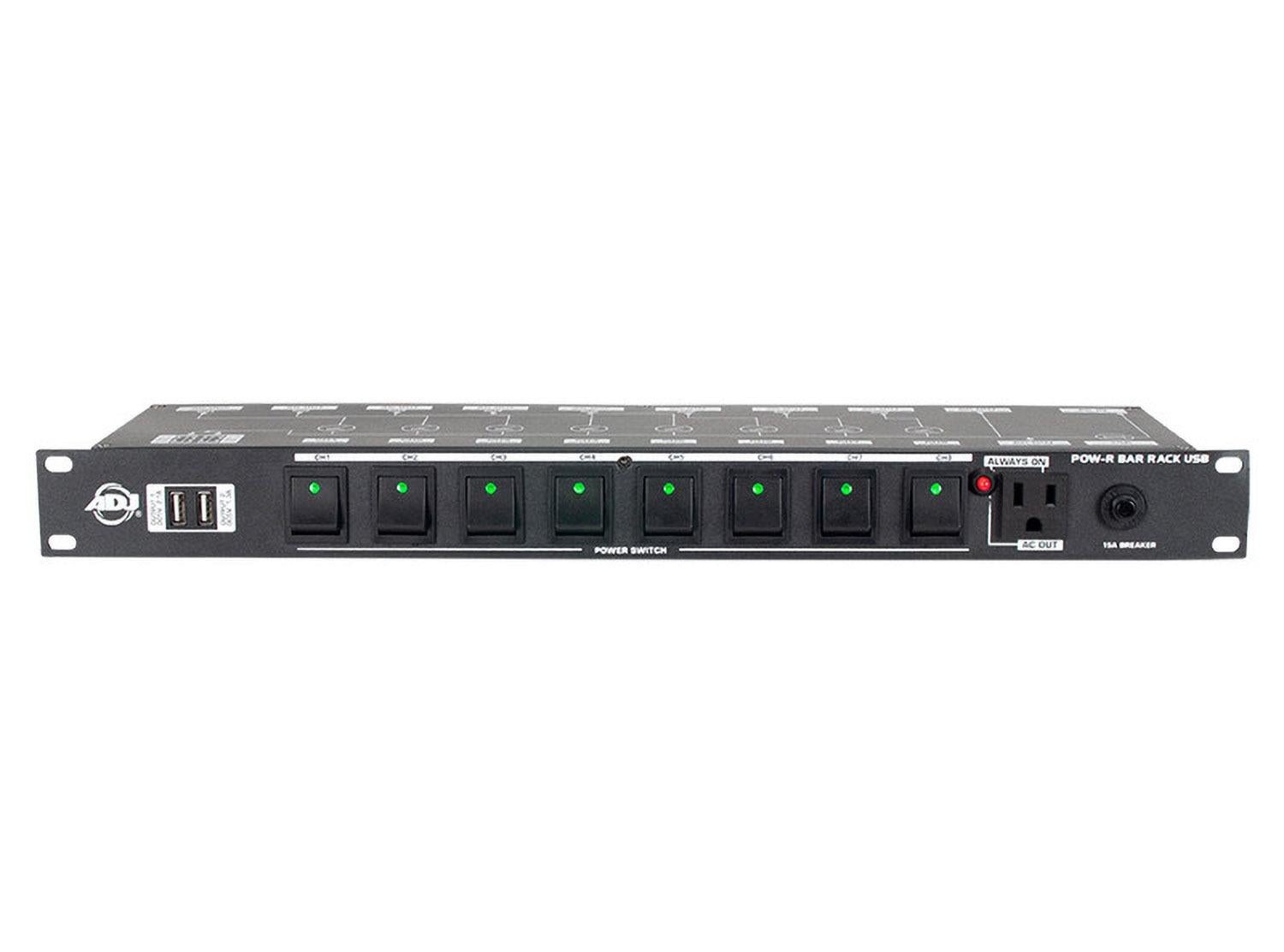ADJ POW-R BAR RACK USB 10-Outlets PDU - Walmart.com