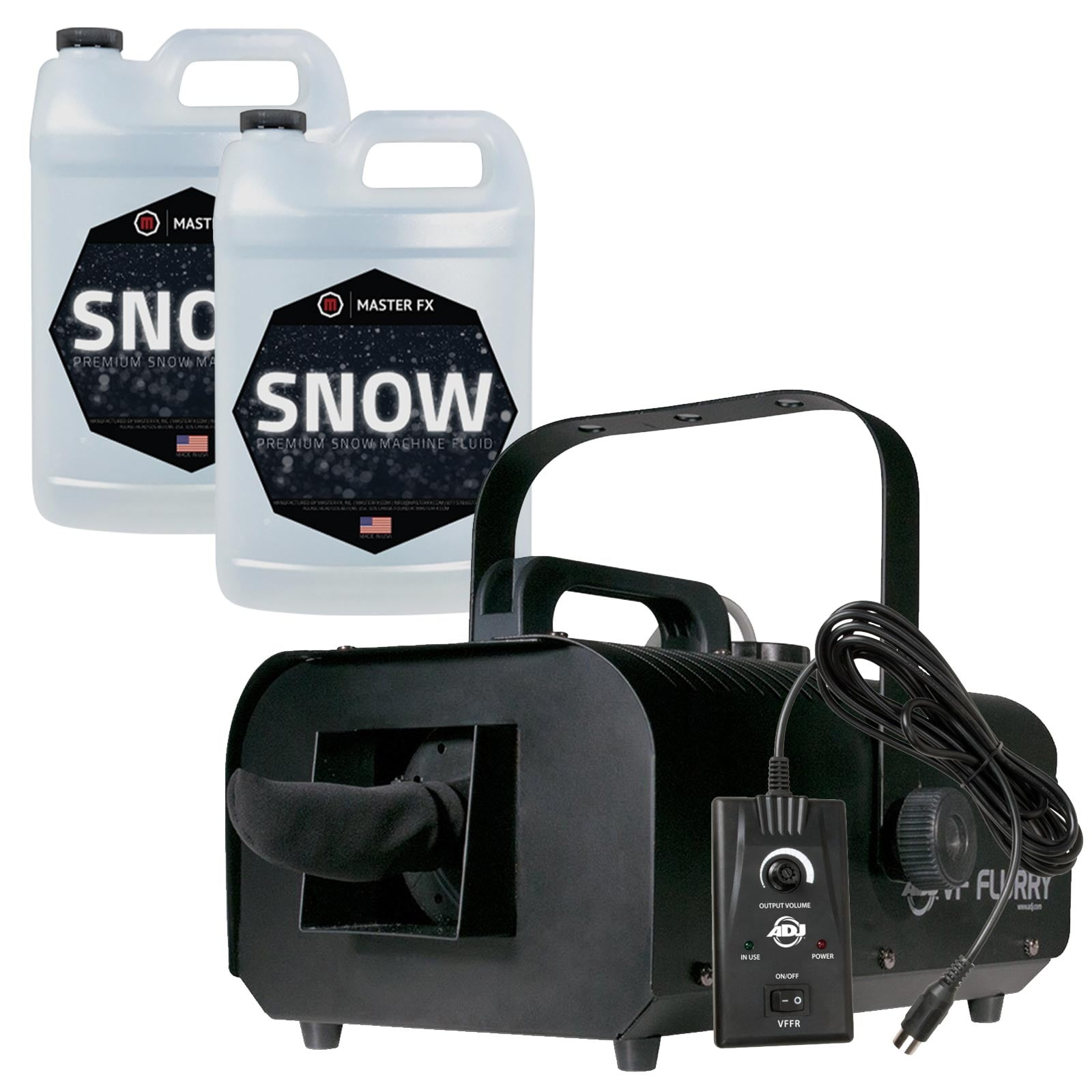 ADJ VF Flurry Snow Machine & 2 Gallons of Snow Machine Fluid Package ...