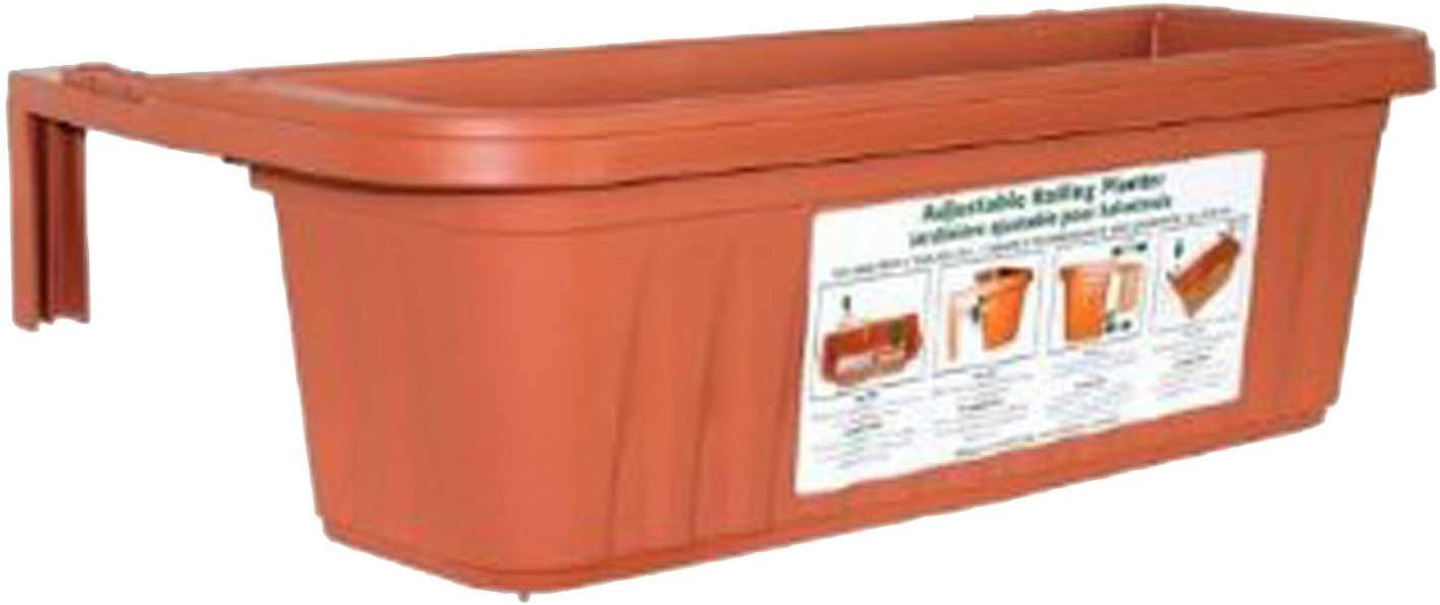 ADJ24 Adjustable Deck Railing Planter, 24-Inch, Cotta - Walmart.com