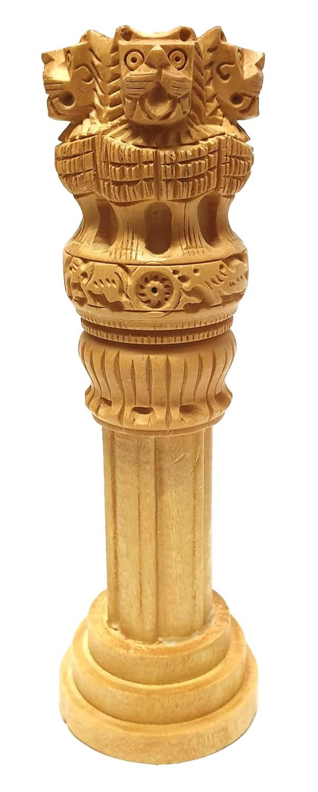 ADK Handicrafts Wooden Ashoka Pillar Ashok Stambh Tabel Office Home ...