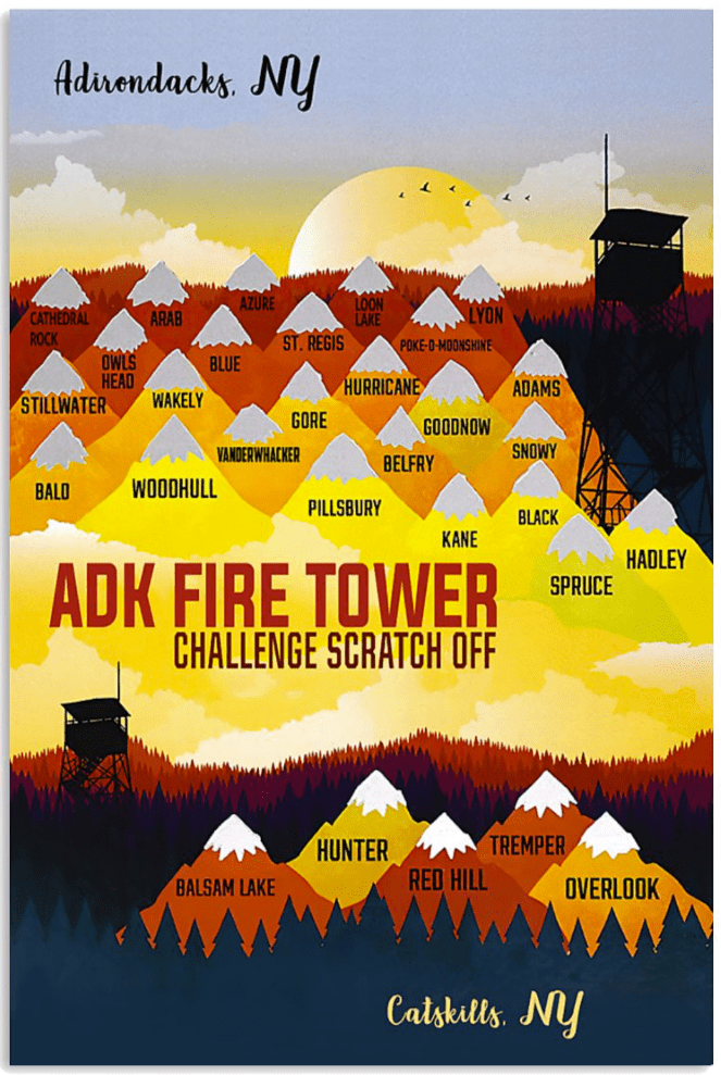 ADK fire tower challenge scratch off poster 24 x 36 Inch Poster ...