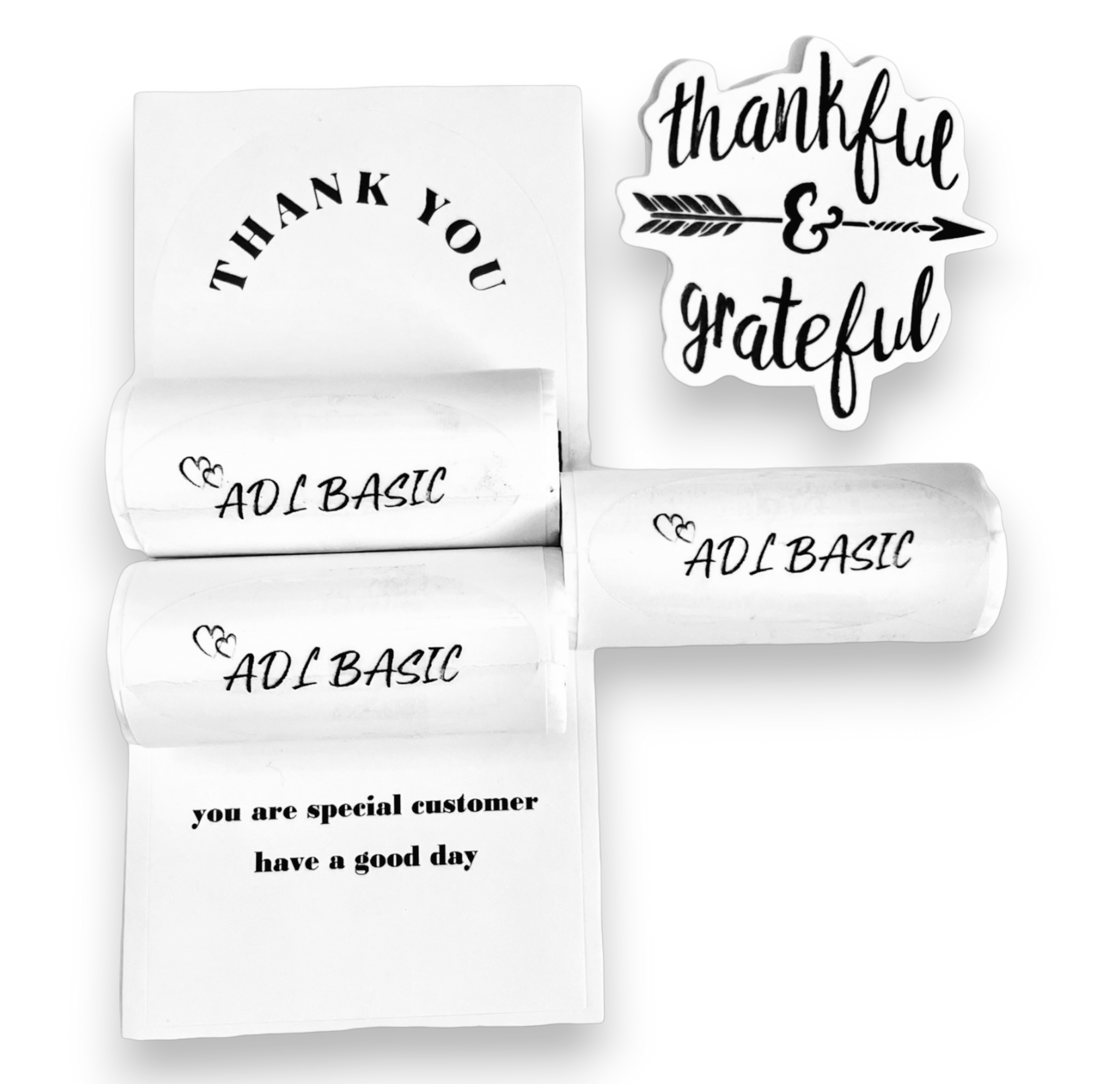 ADLBasic Paper Sticker Rolls, White Labels Adhesive Thermal Paper, 1.96 ...