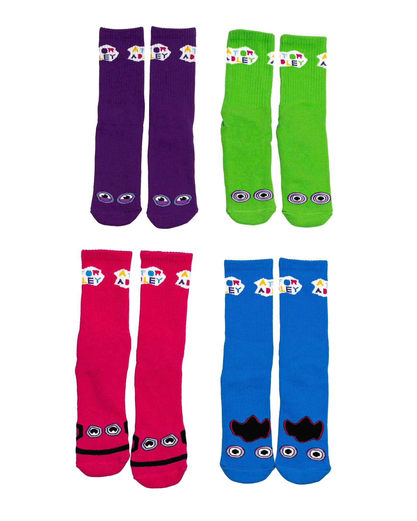 A FOR ADLEY Rainbow Ghosts Premium Socks 4 Pack, All Four Ghost Colors ...