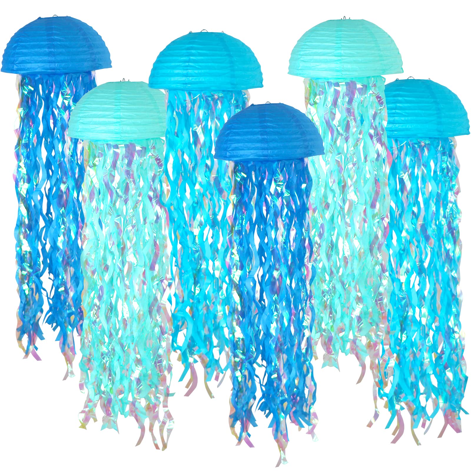 ADLKGG Blue Hanging JellyFish Paper Lanterns - Under The Sea Party ...