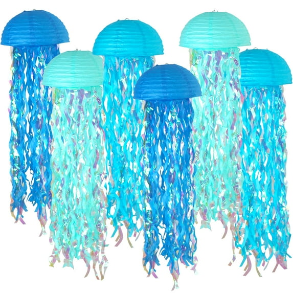 ADLKGG Blue Hanging JellyFish Paper Lanterns - Under The Sea Party ...
