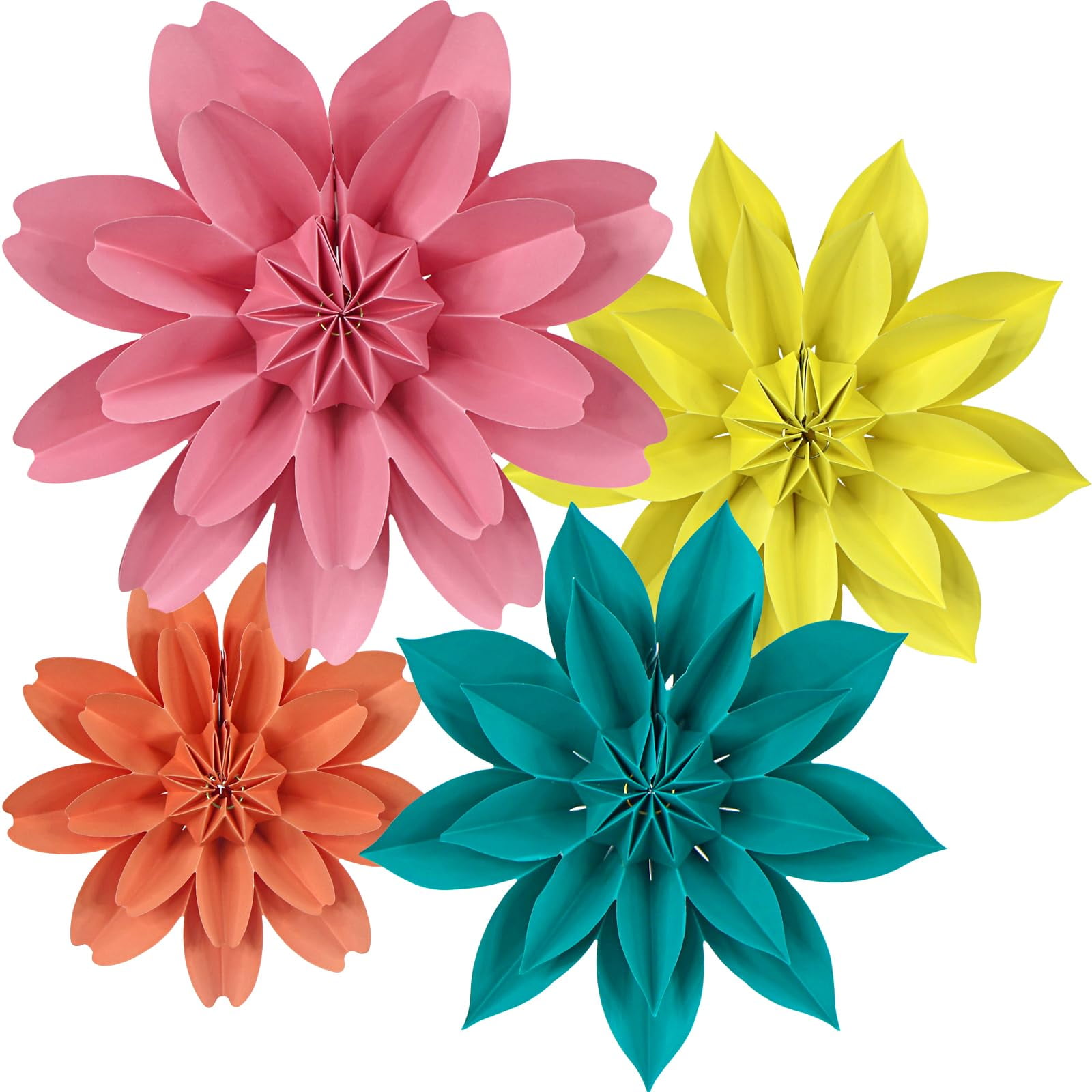 ADLKGG Hanging Colorful Flower Fans Decorations, Flower Fan Event ...