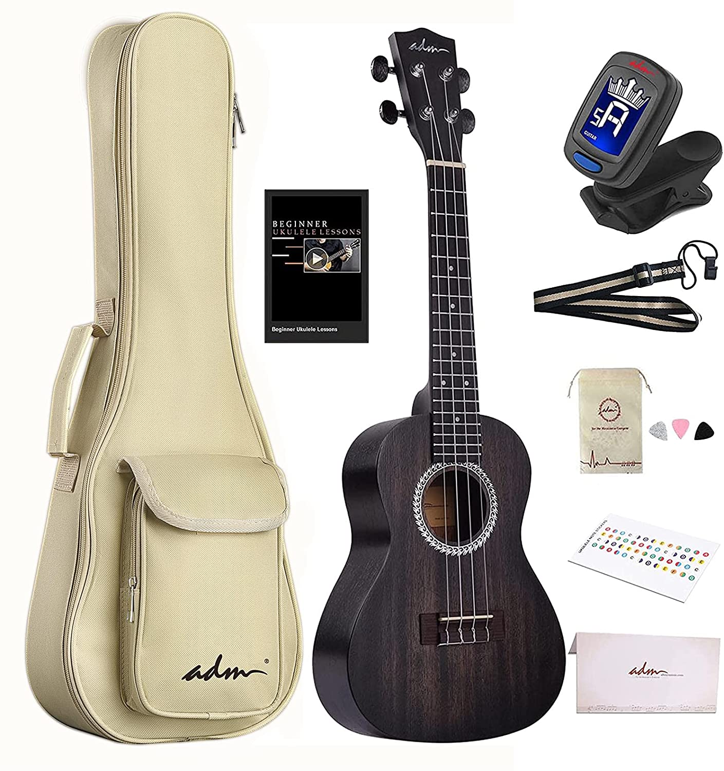 Luna UKE TRIBAL CONCERT Ukulele, Natural W/Gigbag & PC, UKE TRIBAL ...