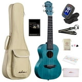 Luna Dolphin Cutaway Maple Top Concert Body Ukulele - Translucent Blue ...
